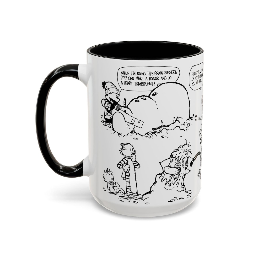 Calvin and Hobbes Mug, Comic Strip Coffee Cup (15oz), Cartoon Character ...