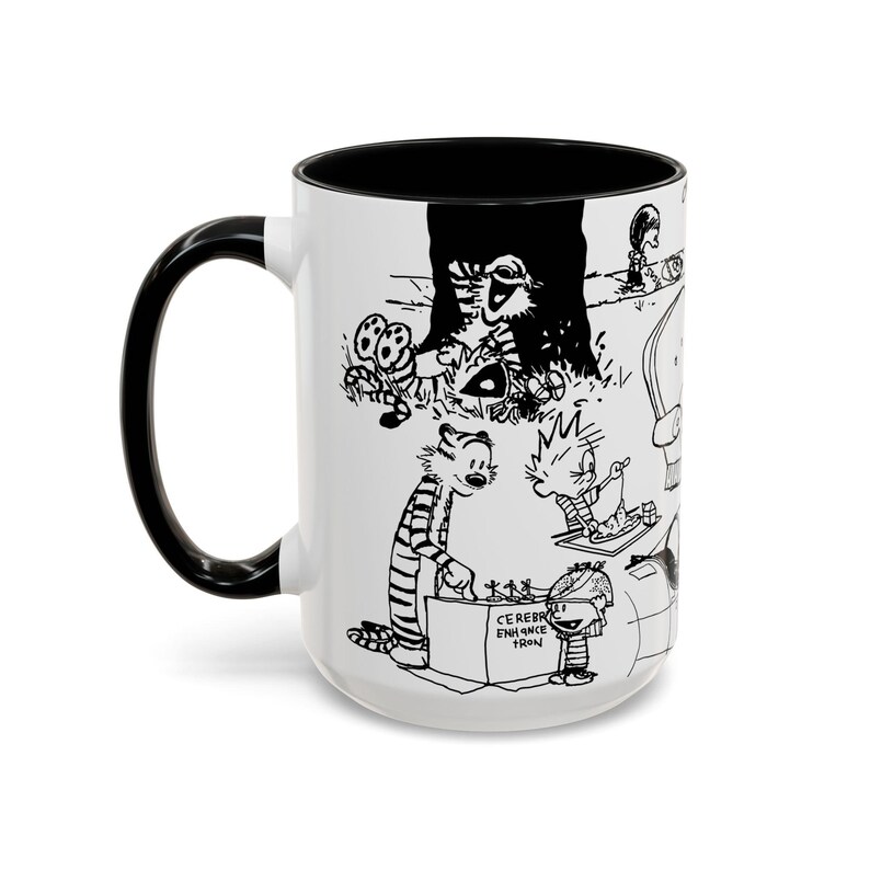 Calvin and Hobbes Coffee Mug (15 Oz) Funny Cartoon Ceramic, Gift for ...