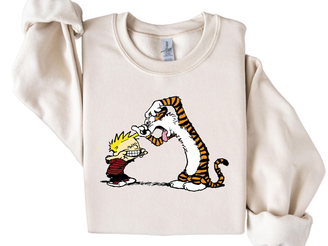 Calvin and Hobbes Sweatshirt - Cozy Unisex Crewneck, Funny Comic Strip ...