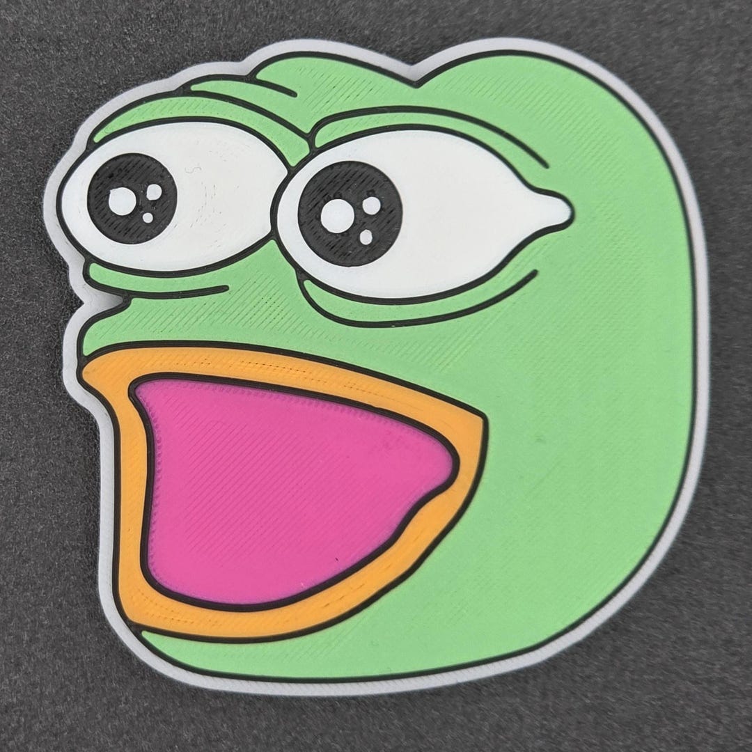3d Printed Poggers Pepe the Frog Twitch Emote Magnet - Etsy
