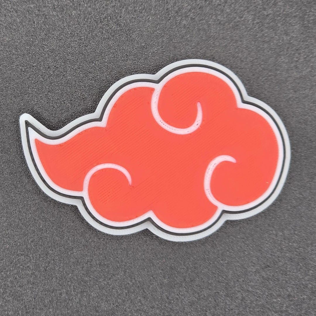 3d Printed Naruto Akatsuki Red Cloud Icon Magnet - Etsy
