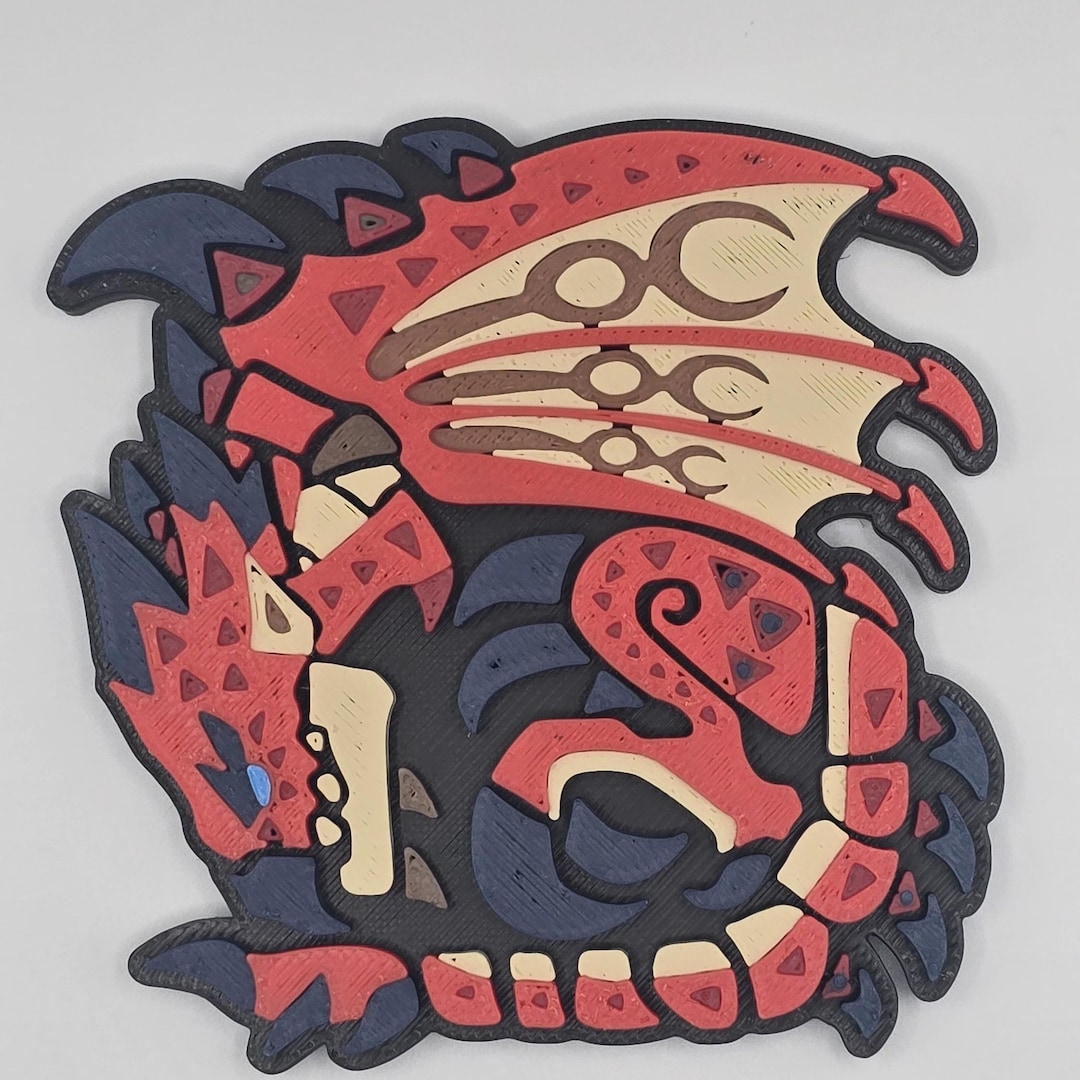 3d Printed Monster Hunter Rathalos Monster Icon Magnet - Etsy