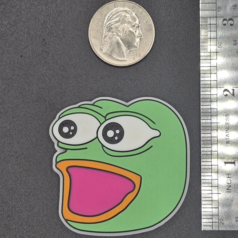 3d Printed Poggers Pepe the Frog Twitch Emote Magnet - Etsy