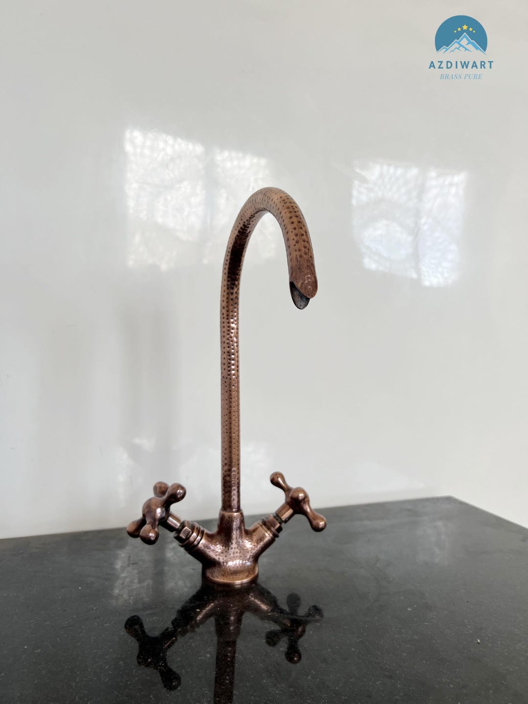 Copper Bathroom Faucet, Solid Copper Single-hole Mixer, Vintage-style ...