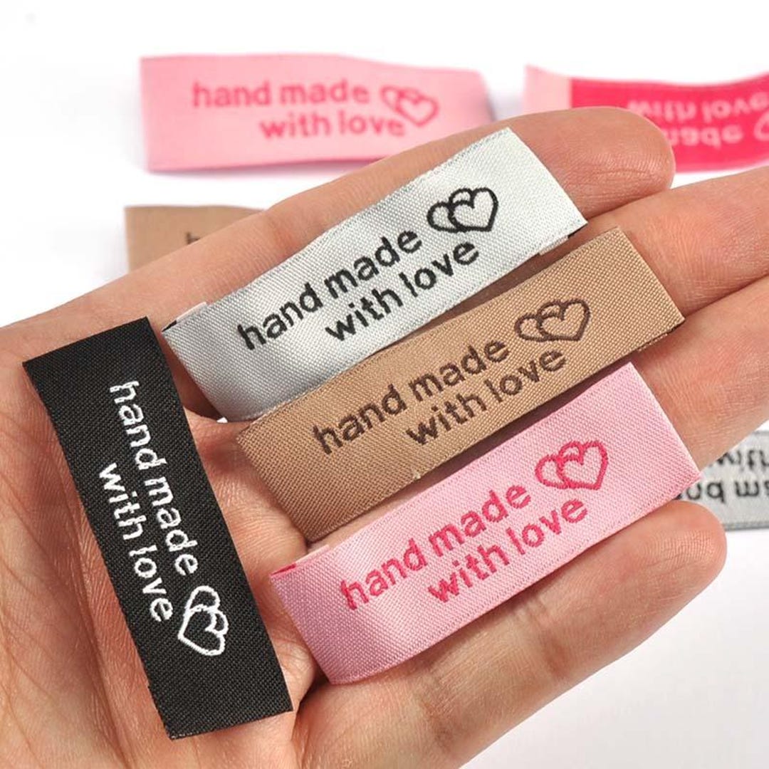 Custom Rectangle Embroidered Labels for Clothes, Handmade Tags for Bags ...