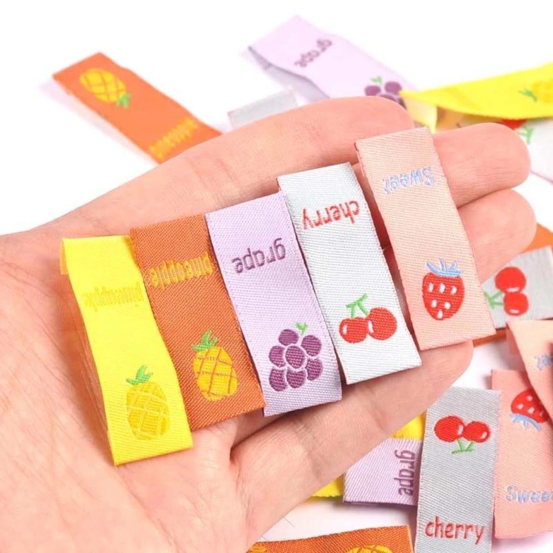 Colorful Fruit Embroidery Labels – Washable Clothing Tags for Bags, DIY ...