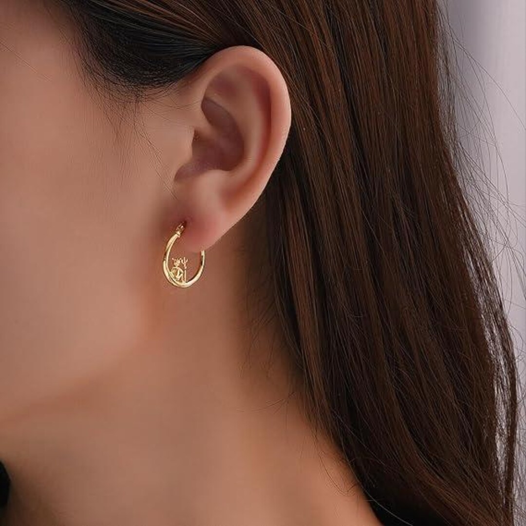 Angel & Devil Hoop Earrings - Cute Cherub Demon Hoops, Vintage-inspired Dainty, Unique Jewelry ...