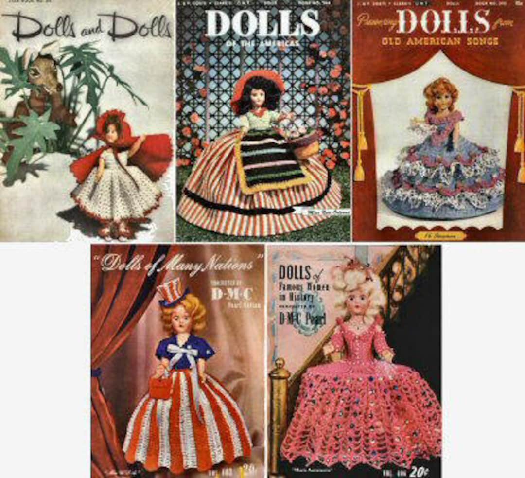 5 Vintage Doll Clothes Crochet Pattern Books Pdf INSTANT DOWNLOAD - Etsy