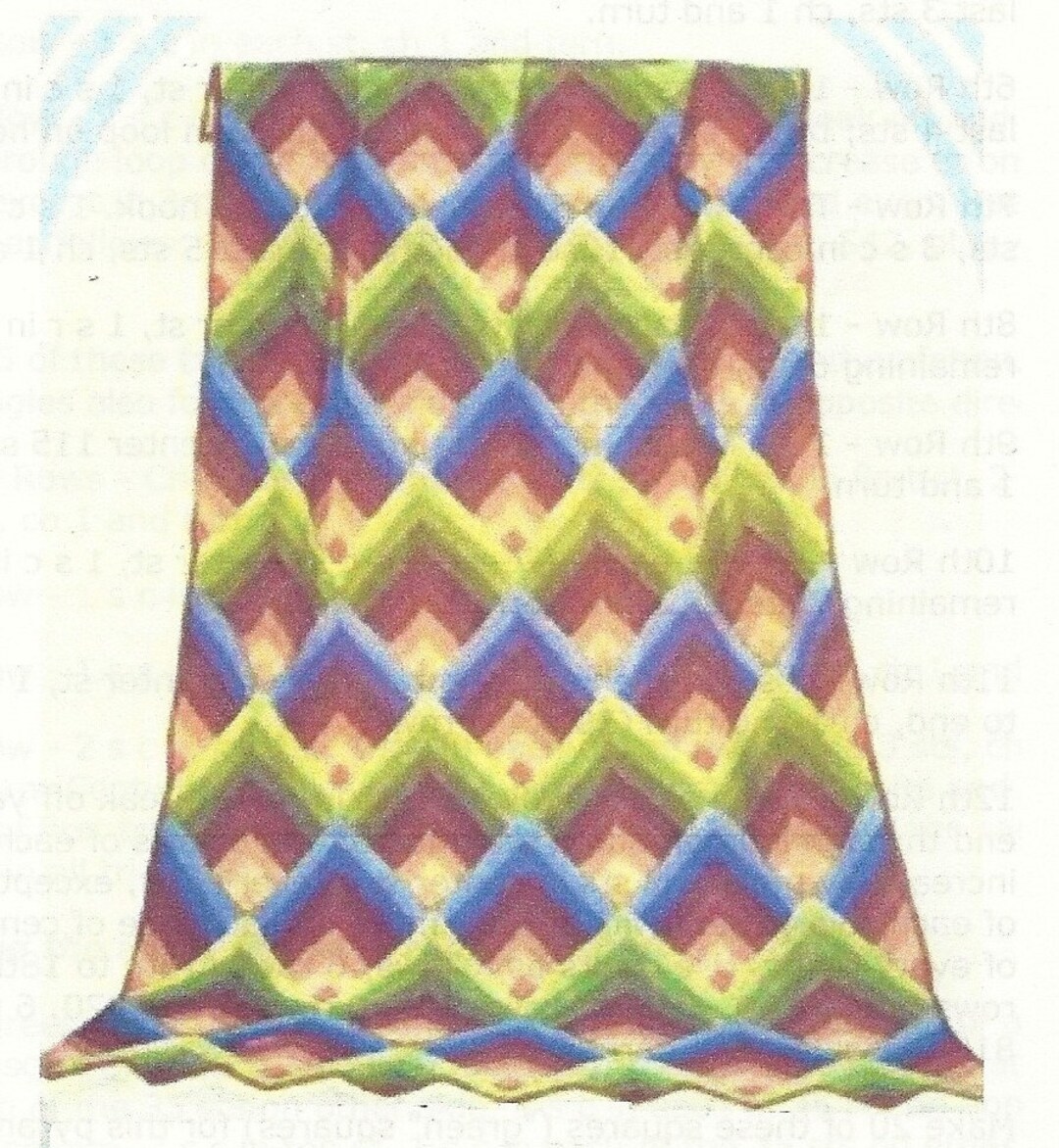 Crochet Afghan Pattern Pyramid PDF Instant Download - Etsy