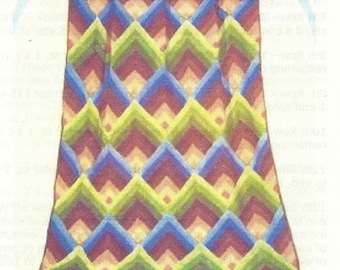 Vintage Log Cabin Afghan Crochet Pattern Pyramid Three Dimensional ...