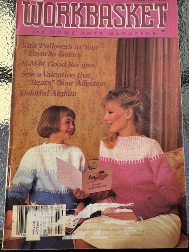 Vintage 1986 Workbasket Craft Pattern Magazine Knitting Crochet ...