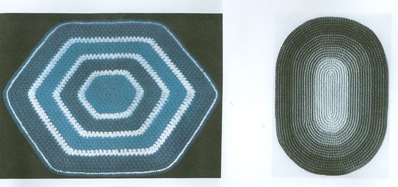 2 Crochet Rug Patterns Oval Williamsburg Crochet Pattern Copy Vintage ...