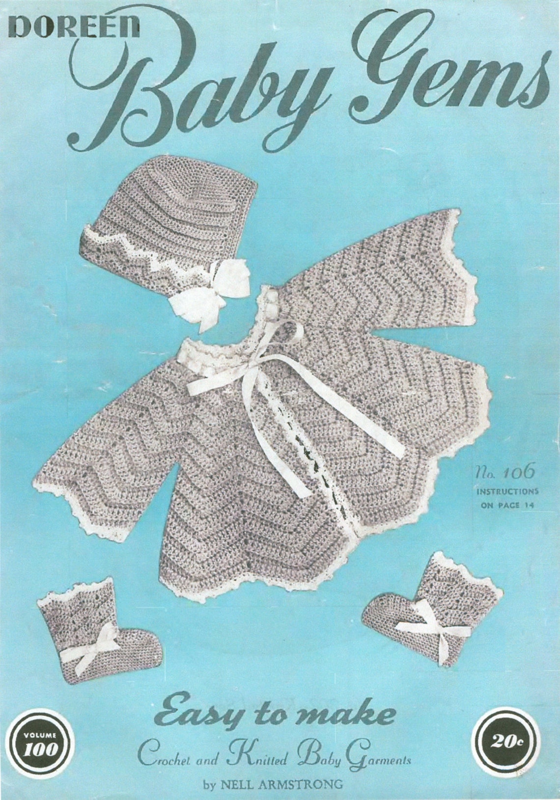 Baby Sets Knitting & Crochet Pattern Book Sweaters Hats Booties PDF ...
