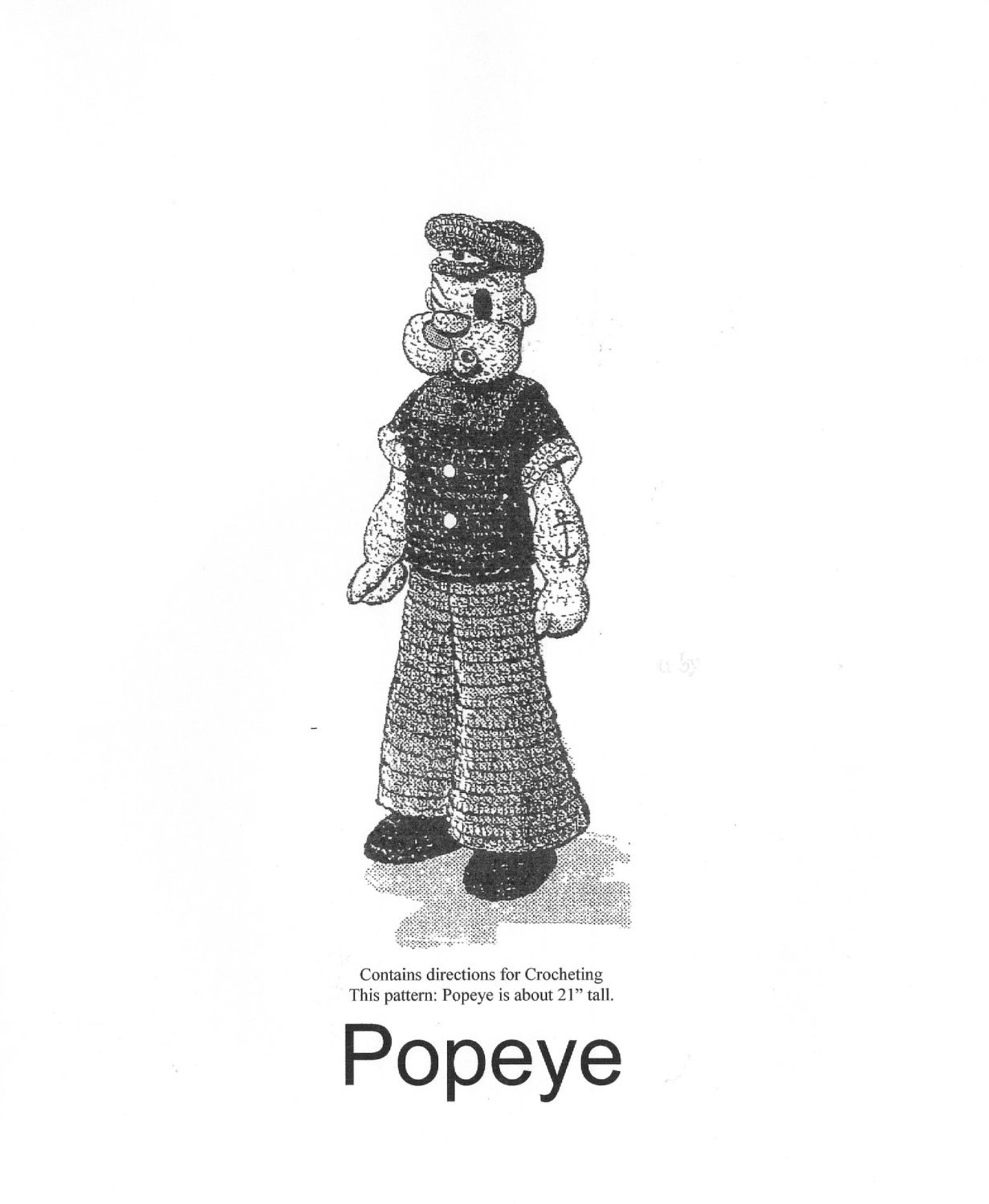 Popeye Doll Crochet Pattern PDF Instant Download - Etsy