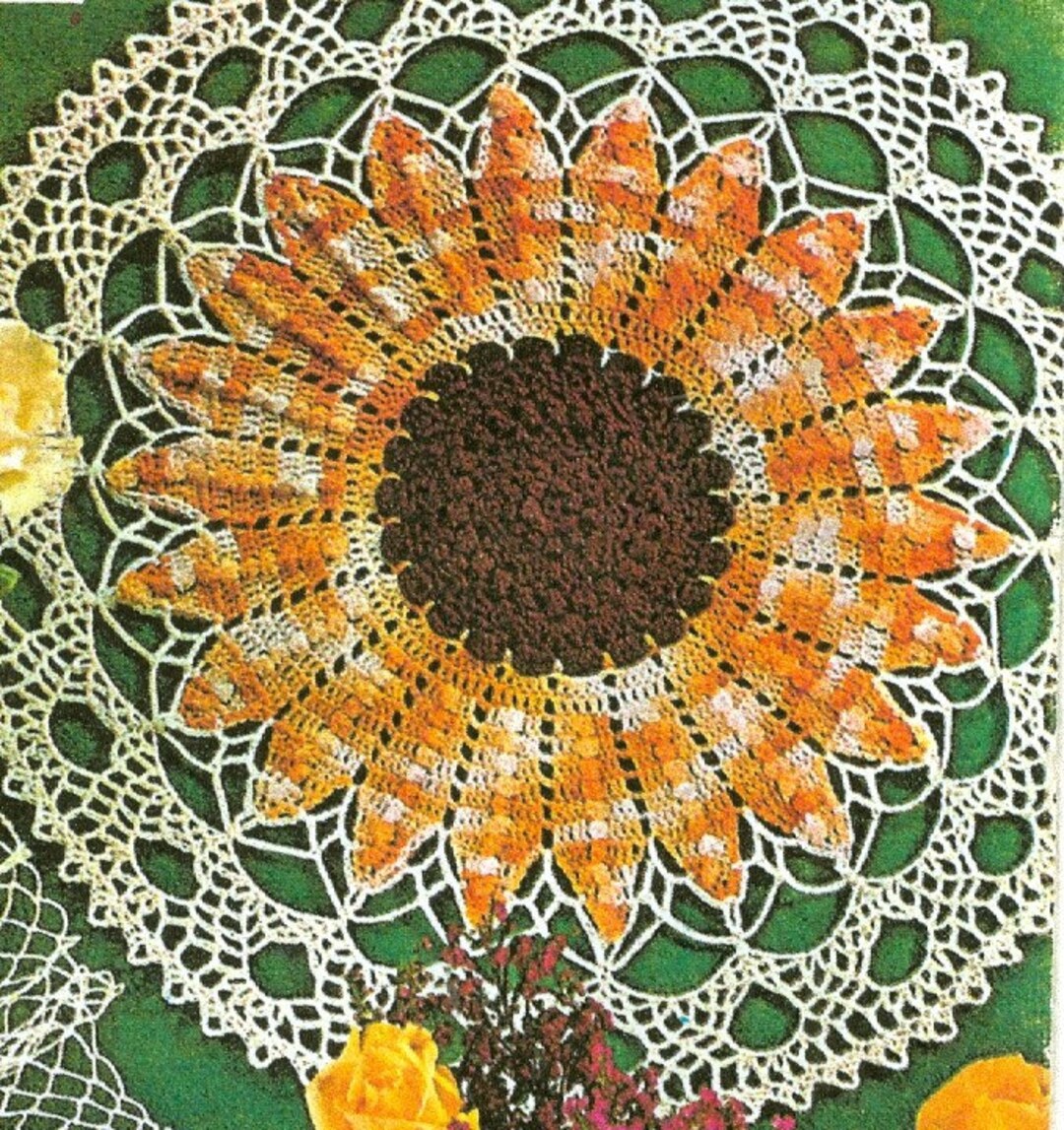 Sunflower Doilie Crochet Pattern Pdf Instant Download - Etsy