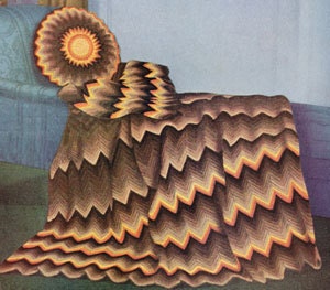 Crochet Afghan & Pillow Pattern Ripple Copy PDF Instant - Etsy