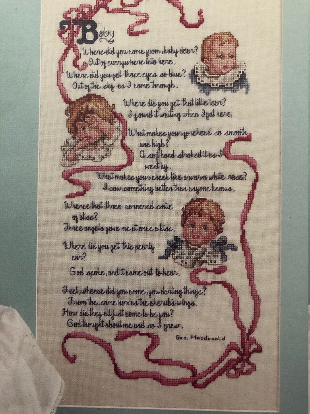 Baby Dear Poem Cross Stitch Pattern Booklet Vintage 1990 - Etsy