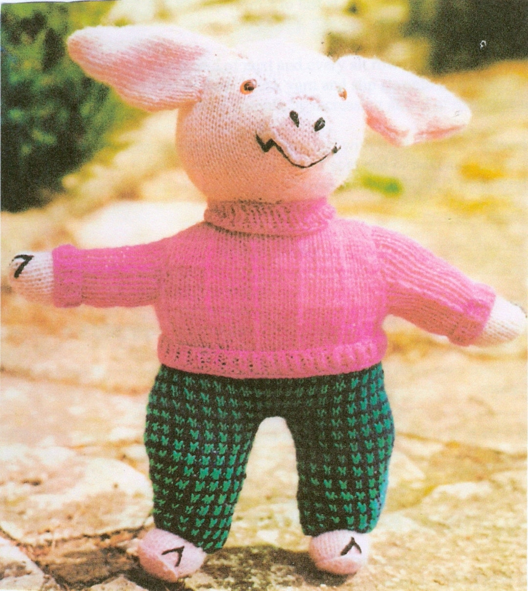 Pig Stuffed Toy Knitting Pattern PDF Instant Download - Etsy