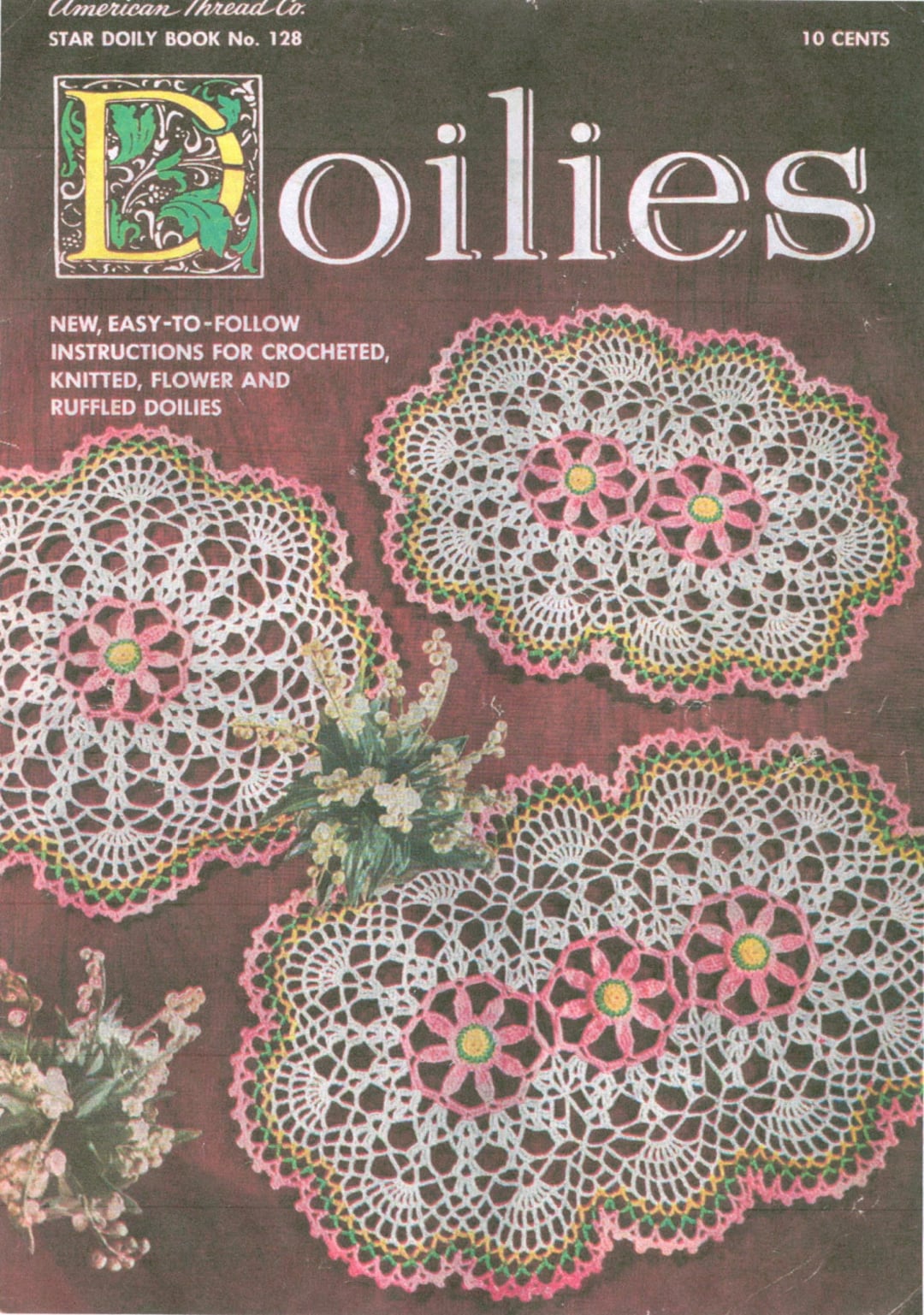 Crochet and Knitting Doilies Pattern Book Flowers Pineapples and More ...