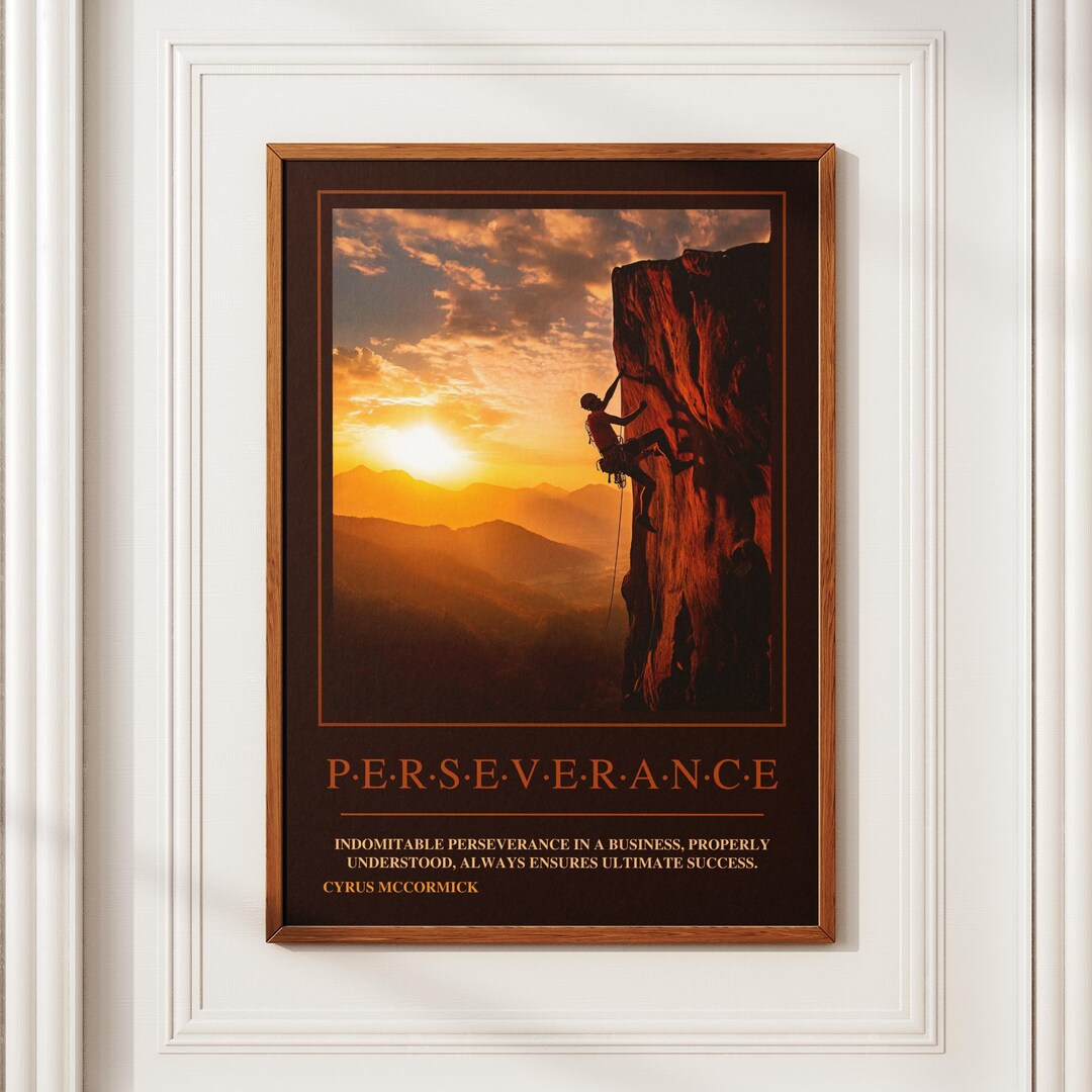 Premium Perseverance Poster Motivational Wall Art for Office, Gym, or ...