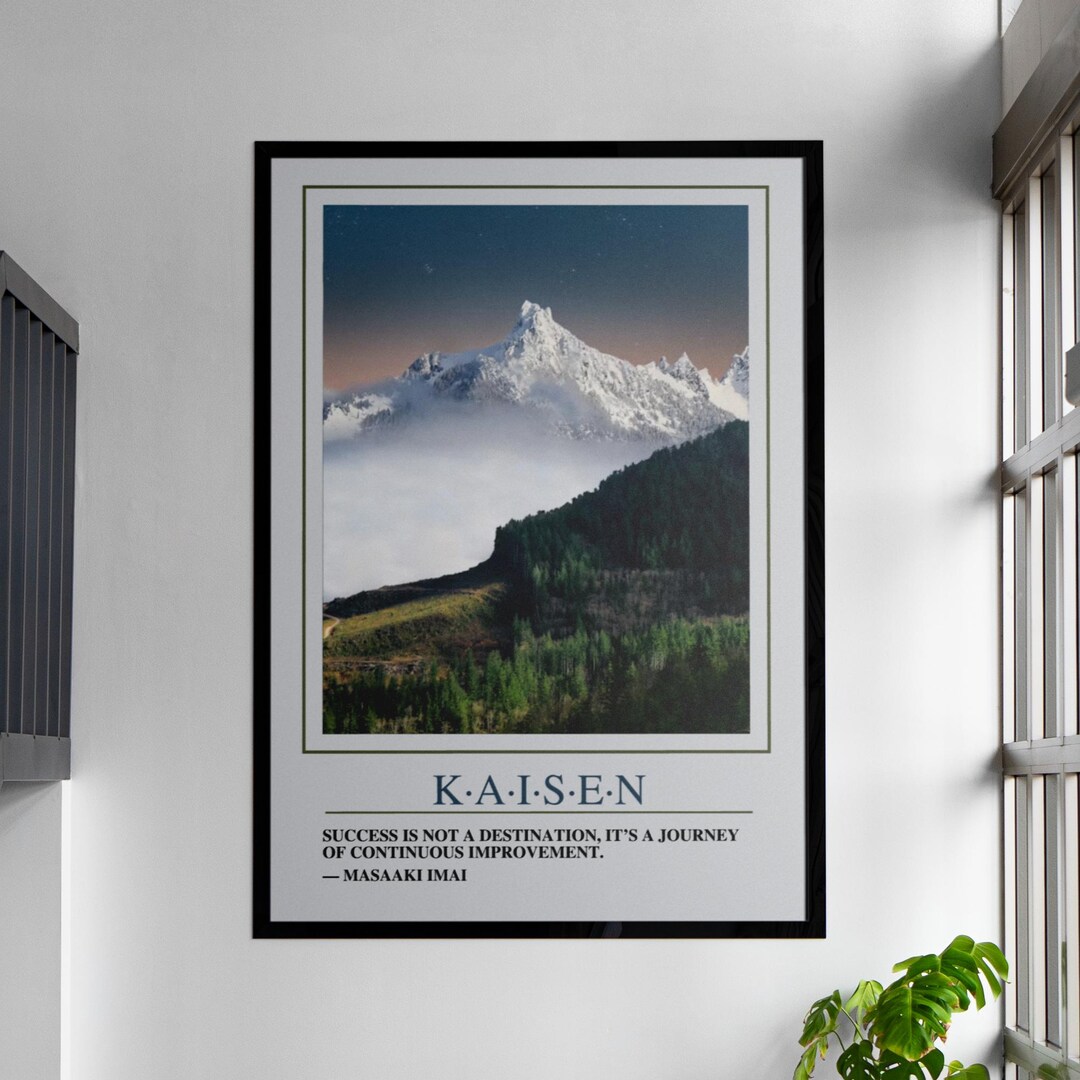 Framed Kaizen Motivational Wall Art – Continuous Improvement Poster for ...