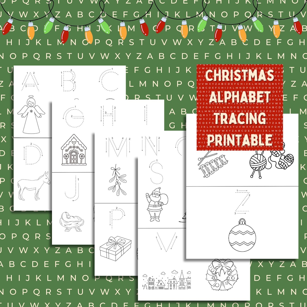 Christmas Alphabet Tracing Printable, Fun Holiday Learning, ABC for ...