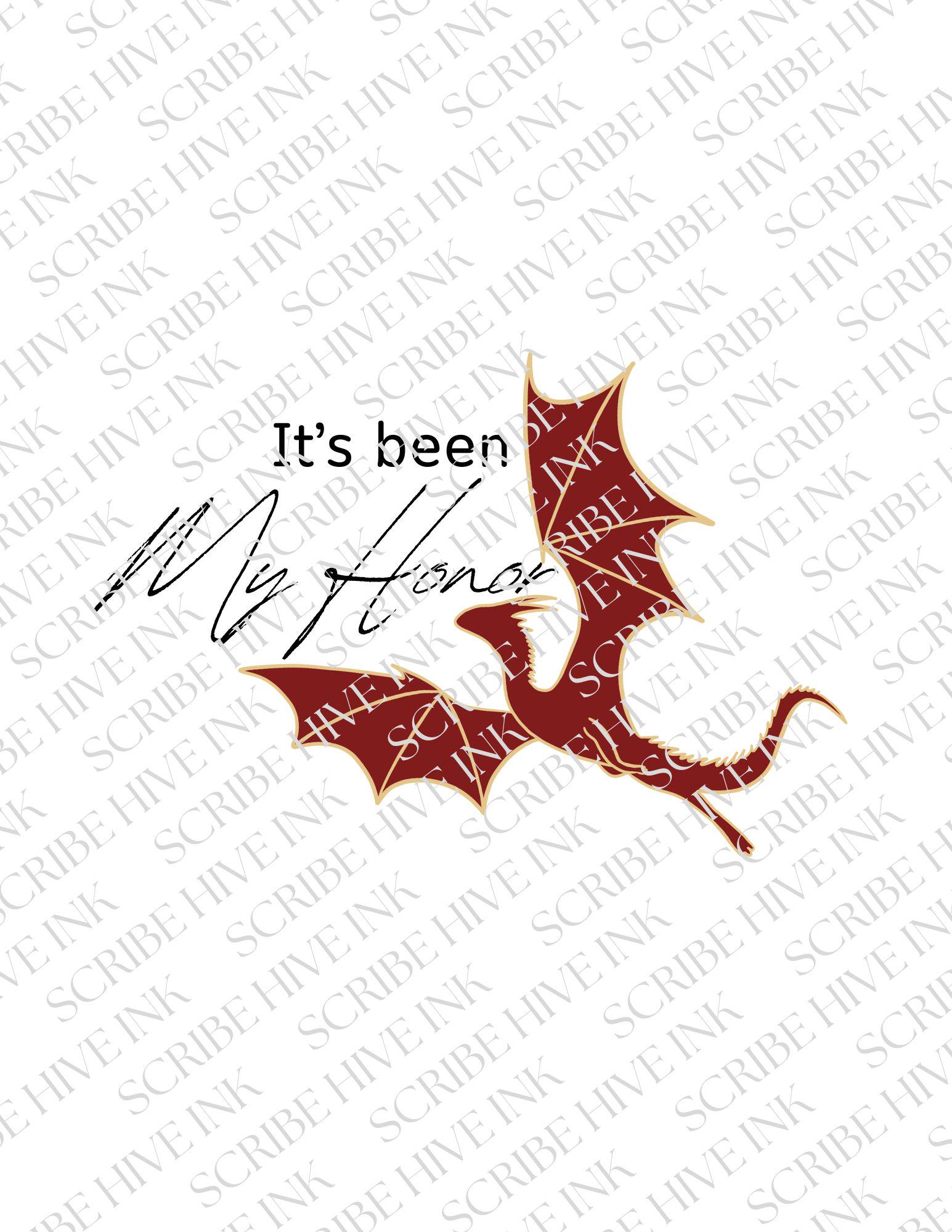 Fourth Wing - Liam Mairi - It's Been My Honor - Etsy