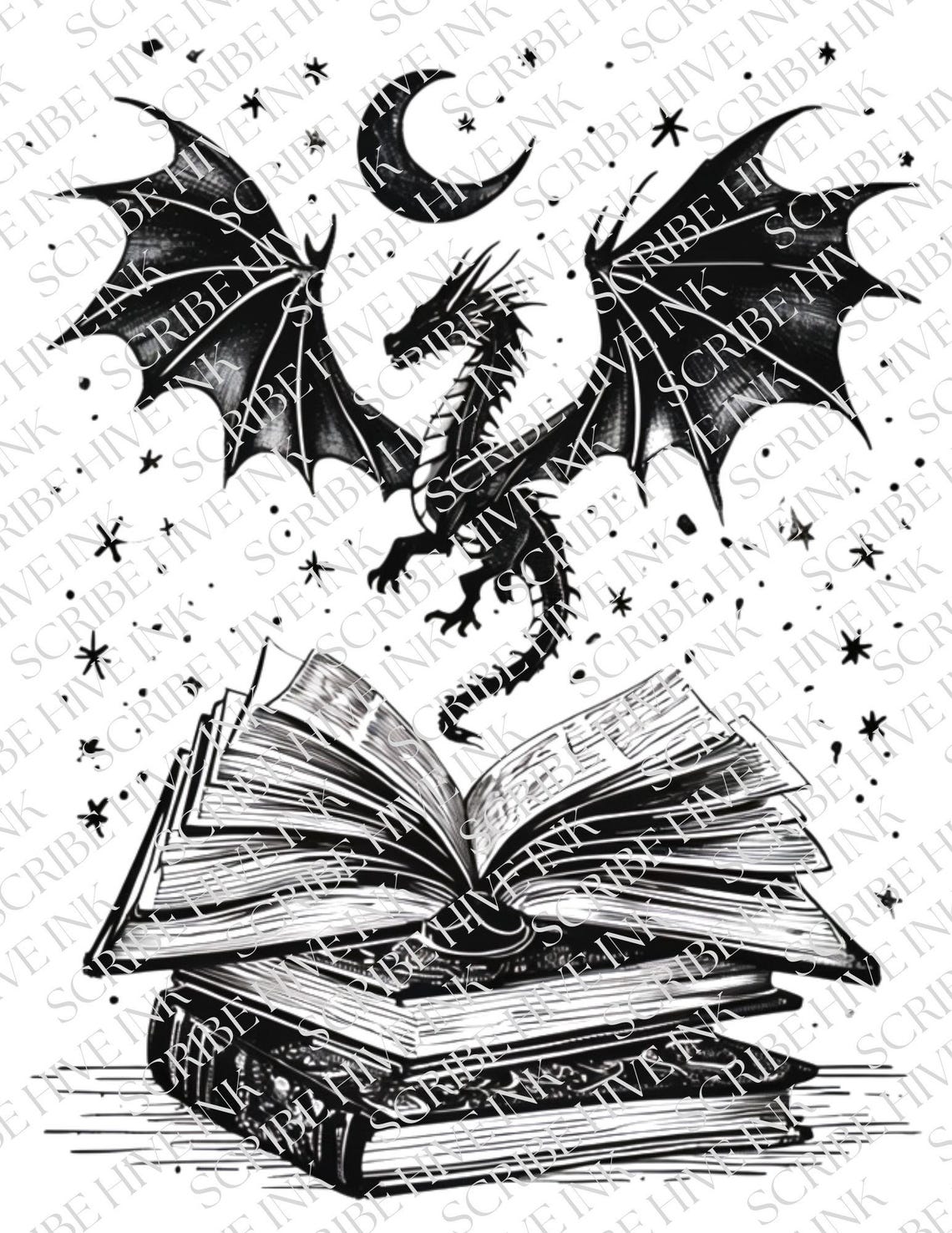 Book Dragon SVG PNG JPEG - Etsy
