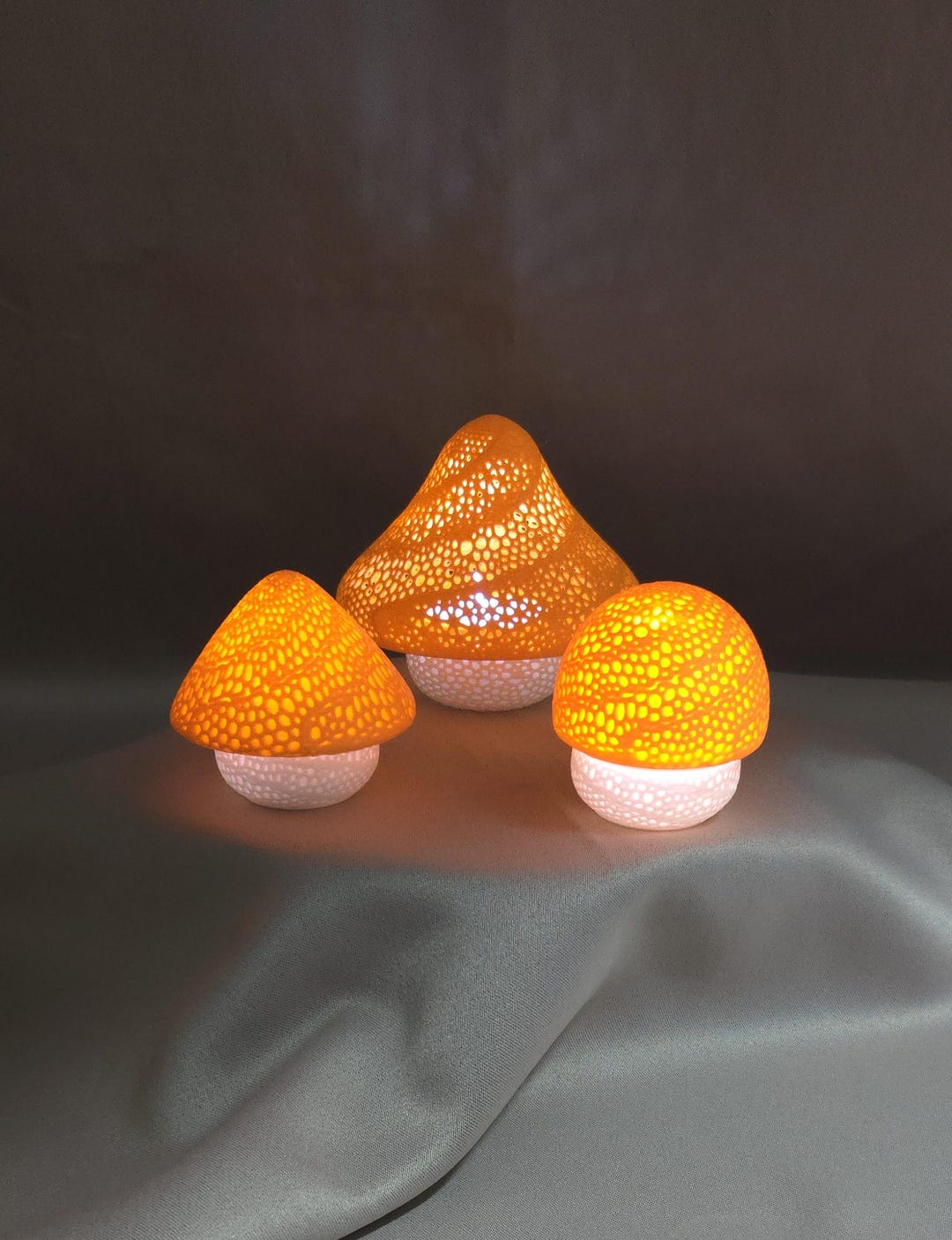 3D Printed Mushroom Decor: Voronoi LED Night Light - Etsy