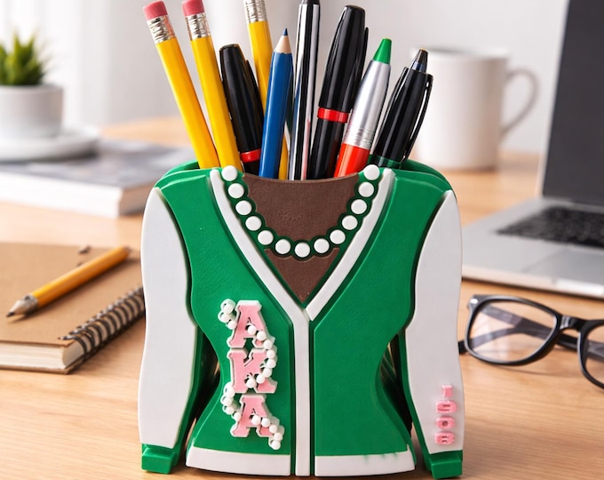 Alpha Kappa Alpha Pen Holder, AKA Sorority Desk Organizer - Etsy