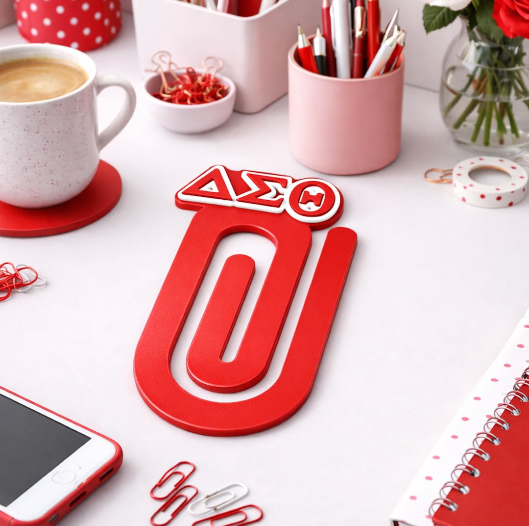 Delta Sigma Theta Jumbo Paper Clip, 3D Printed Sorority Desk Accessory ...