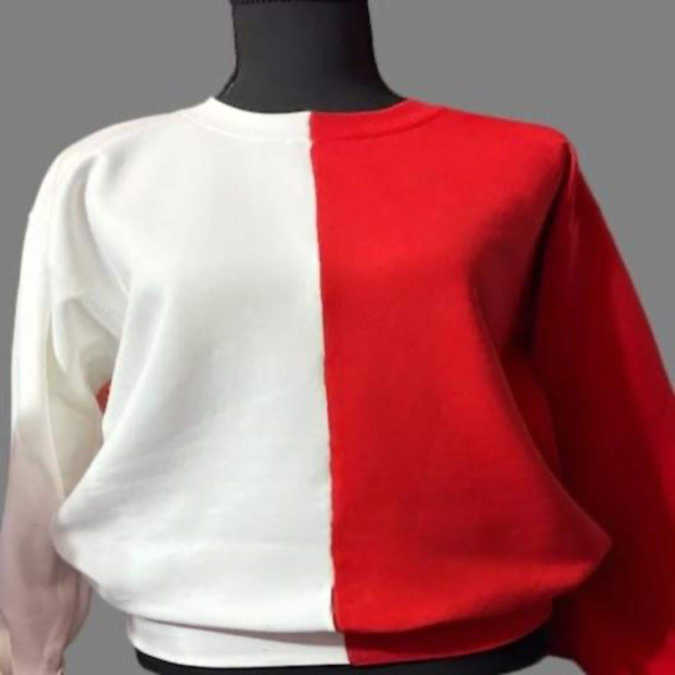 Two Tone Split Color Sweatshirt: Custom Color Block Shirt - Etsy