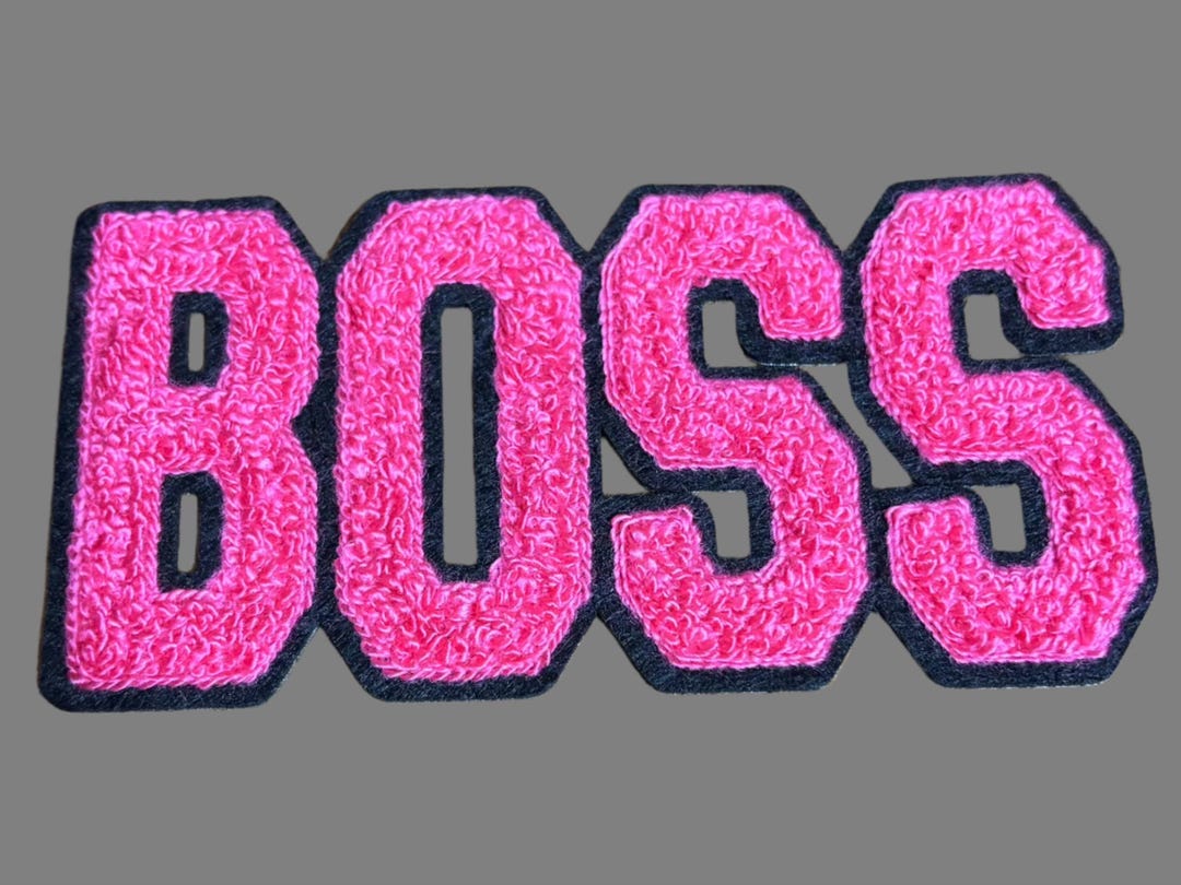 Boss Chenille Iron-on Patch: Embroidered Statement Applique - Etsy