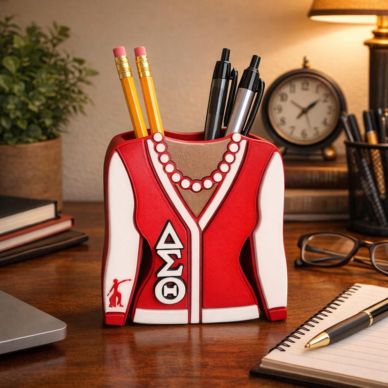 Delta Sigma Theta 3D Printed Desk Organizer, Sorority Gift - Etsy