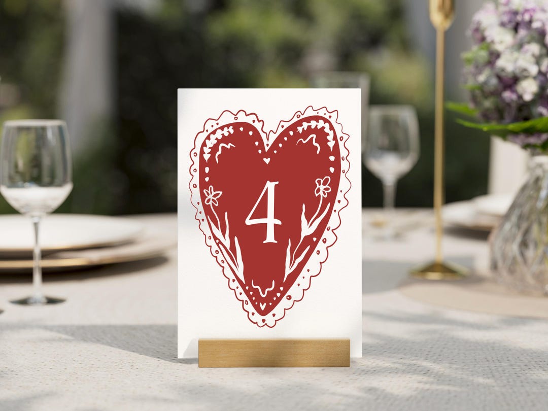 Vintage Lace Heart Table Numbers, Wedding Signage (digital Download) - Etsy