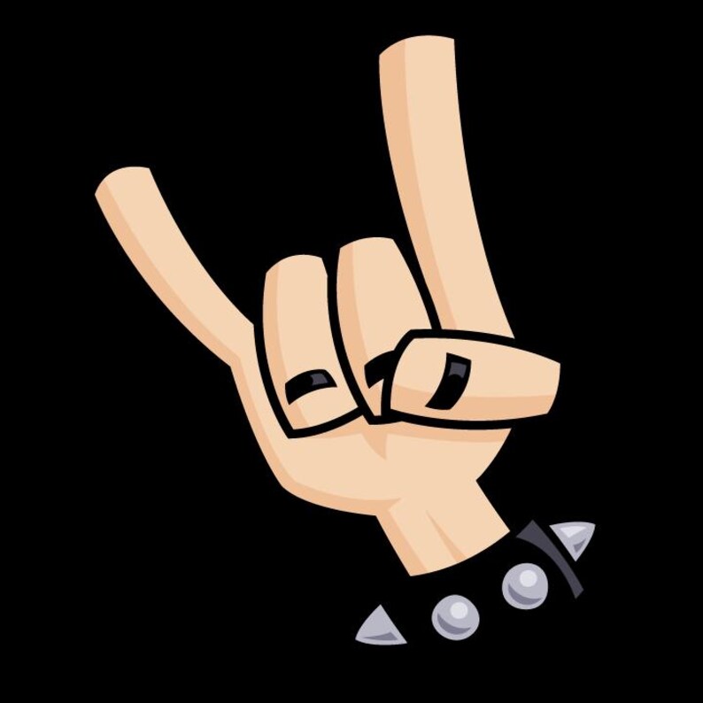 Heavy Metal Devil Horns Hand Sign Clipart - Digital Download Files ... Heavy Metal Devil Horns Hand Sign Clipart - Digital Download Files ...