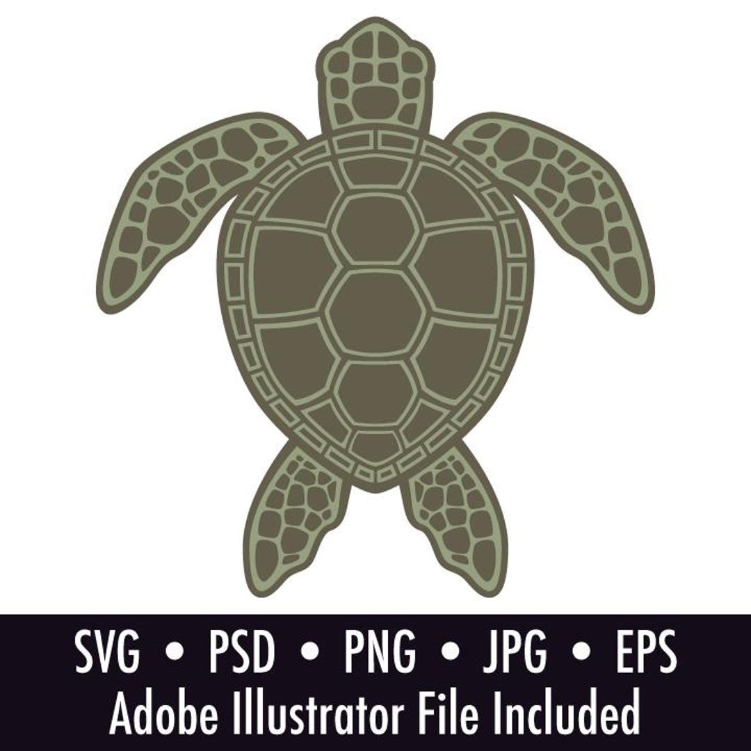 Green Sea Turtle Design - Digital Download Files - .psd, .png, .jpg ...