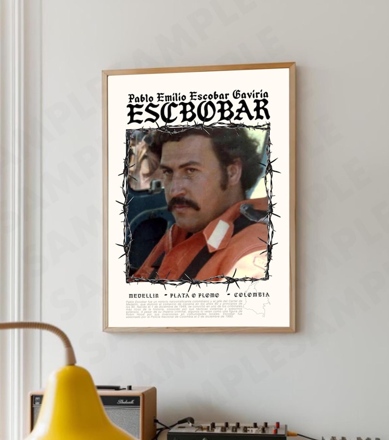 Pablo Escobar Print, Pablo Escobar Poster, Narcotraficante Poster ...