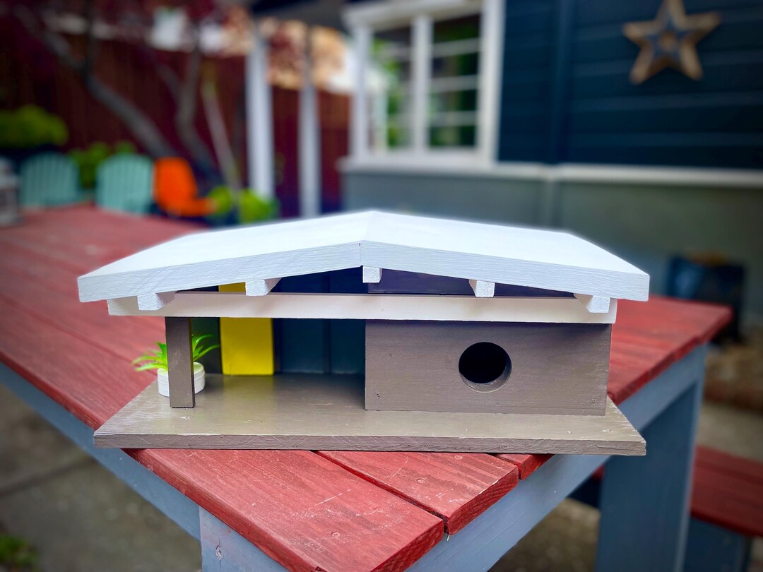 Birdhouse, MCM, Mid Century Modern, Handmade, Upcycled, Reclaimed Wood ...