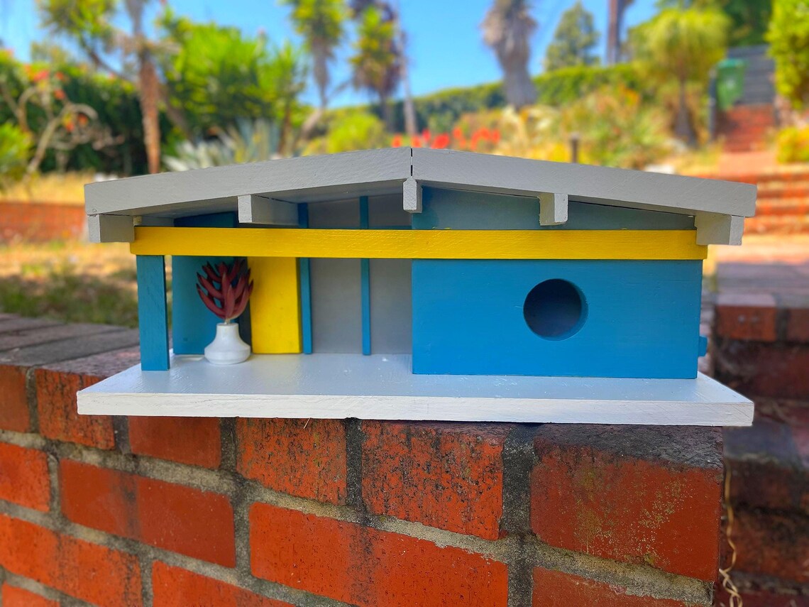 Birdhouse, MCM, Mid Century Modern, Handmade, Upcycled, Reclaimed Wood ...