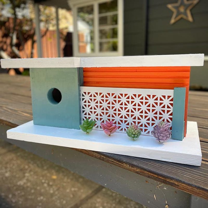 Mid Century Modern Bird House - Etsy