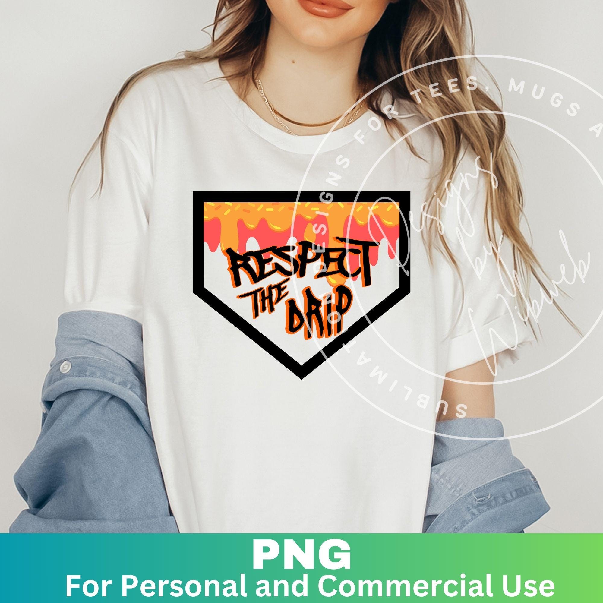 Bundle Baseball Respect the Drip Sublimation PNG Designs, Baseball Drip ...