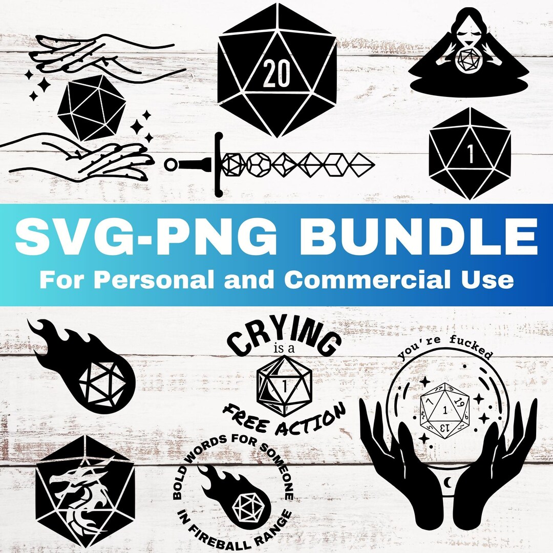 D20 Svg Bundle, D20 Png Bundle, Dnd Cut Files, D20 Cut File, Dnd D20 ...