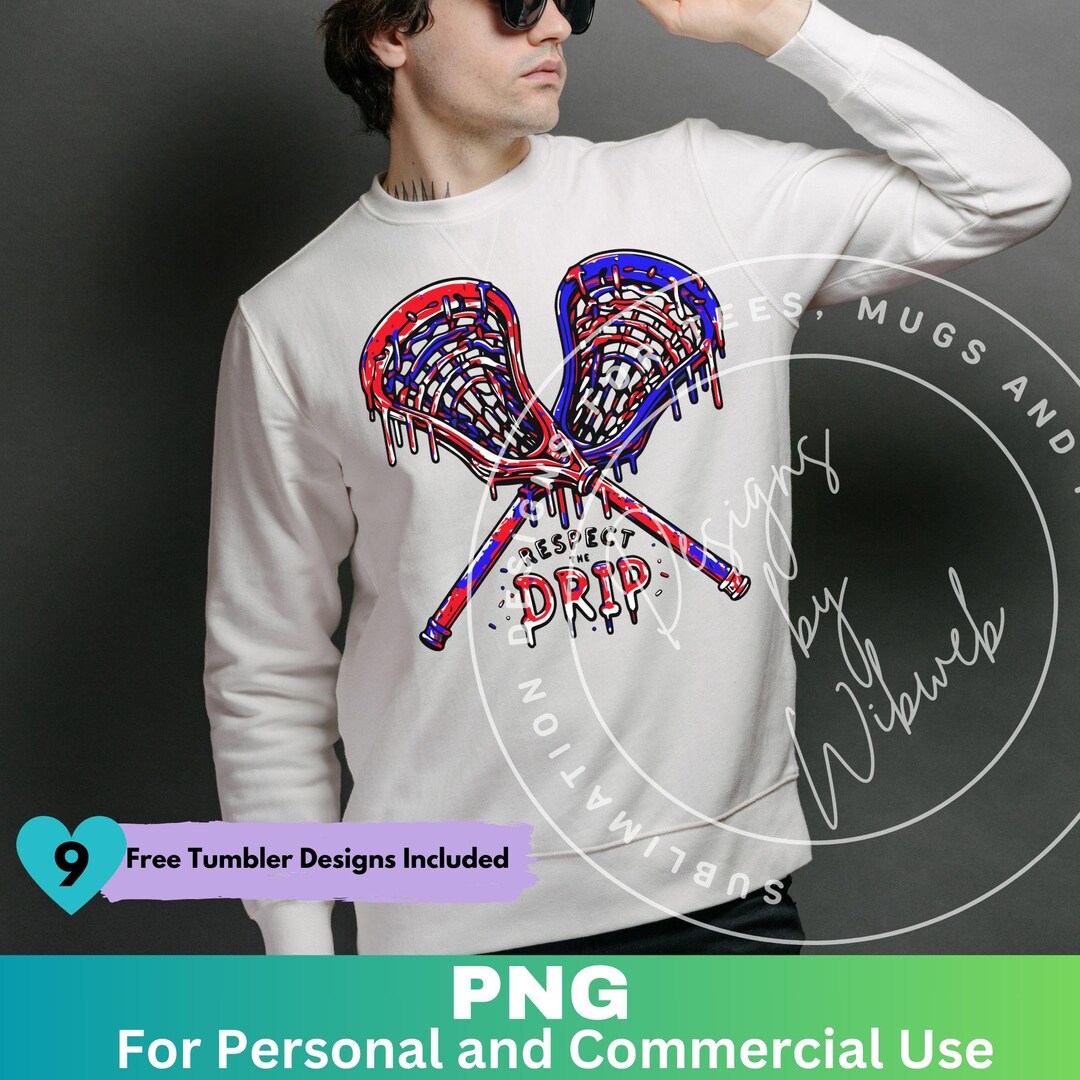 Lacrosse Drip PNG: Lacrosse Sublimation Shirt Design (digital Download ...