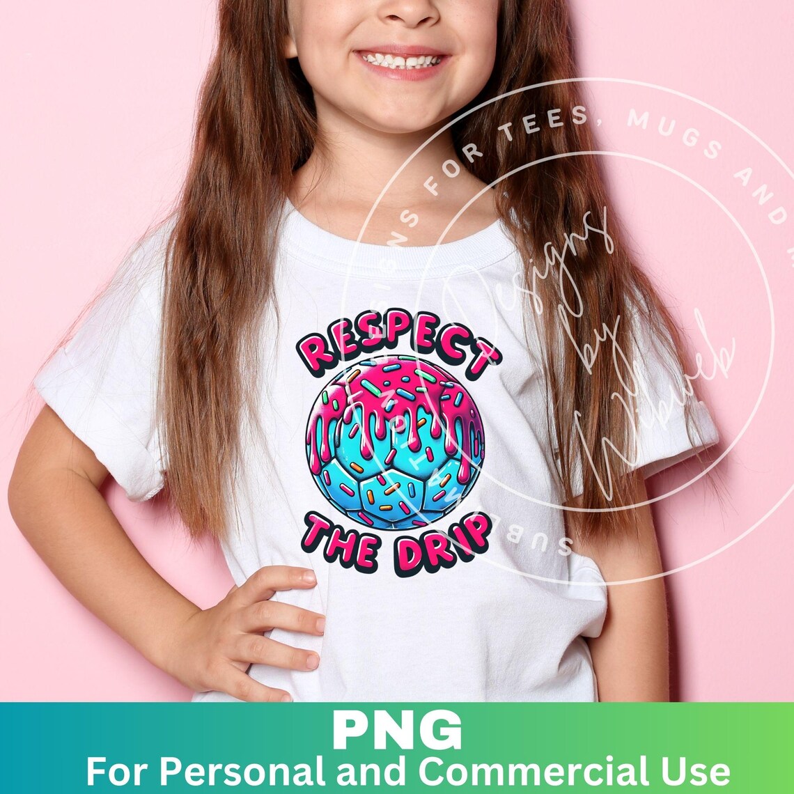 Soccer Ice Cream Drip Pink Sublimation PNG Design, Soccer Mom Sports ...