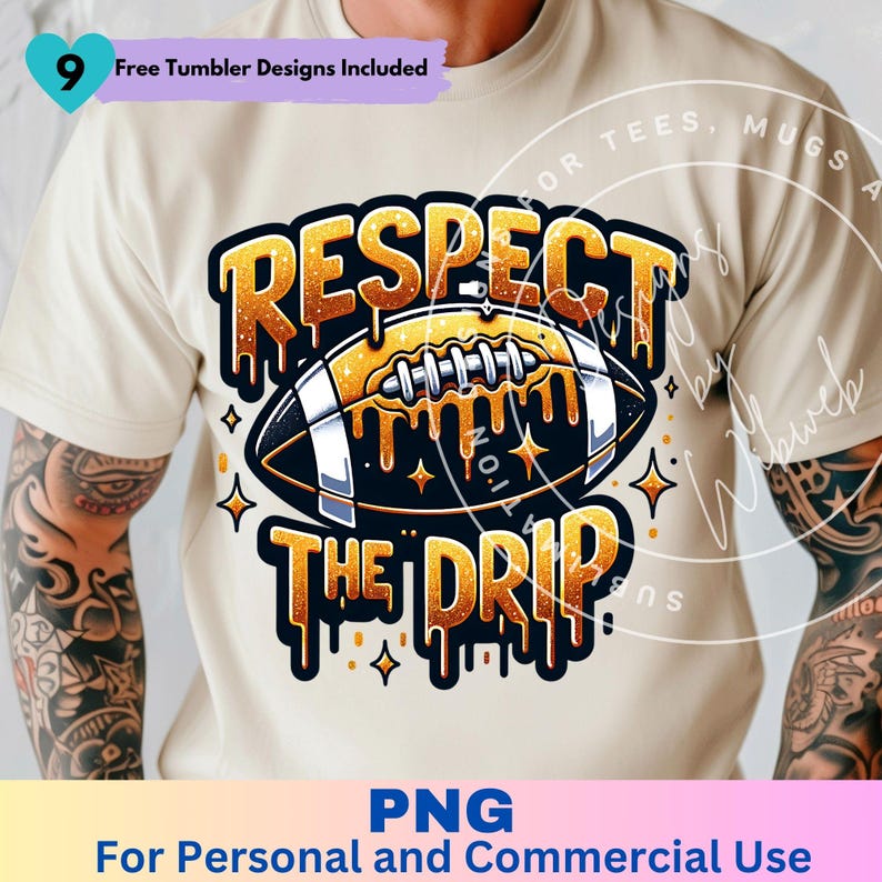 Football Drip PNG Bundle: Respect the Drip Sublimation Designs (digital ...