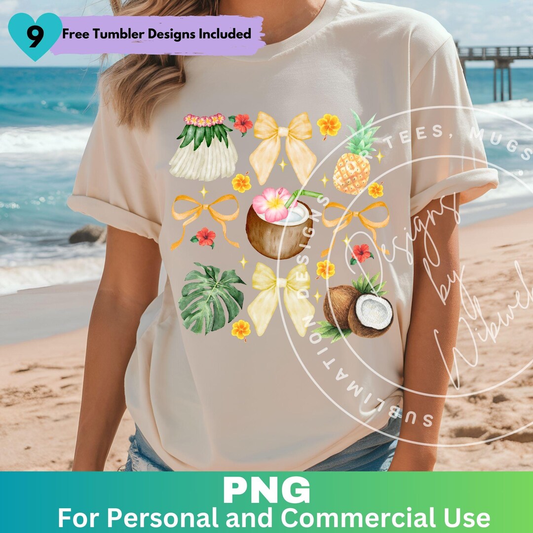 Coquette Summer Tropical PNG Sublimation Design Instant Digital ...