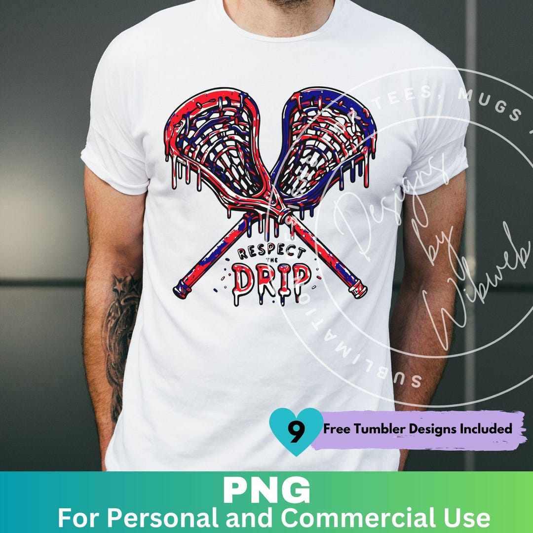 Lacrosse Drip PNG: Lacrosse Sublimation Shirt Design (digital Download ...