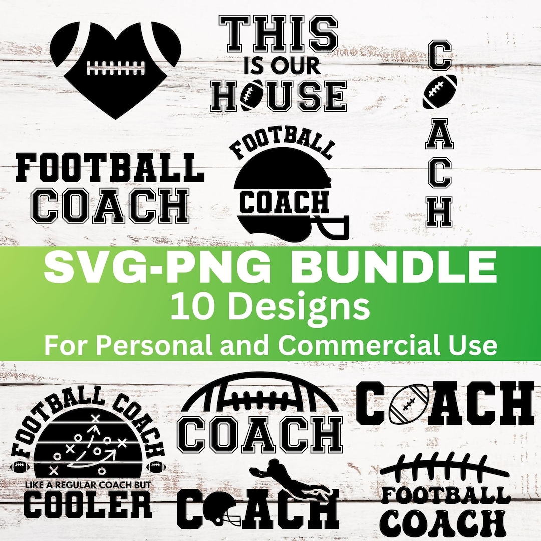 Football Coach Svg Bundle: Football Coach Png Bundle Clipart Shirt ...