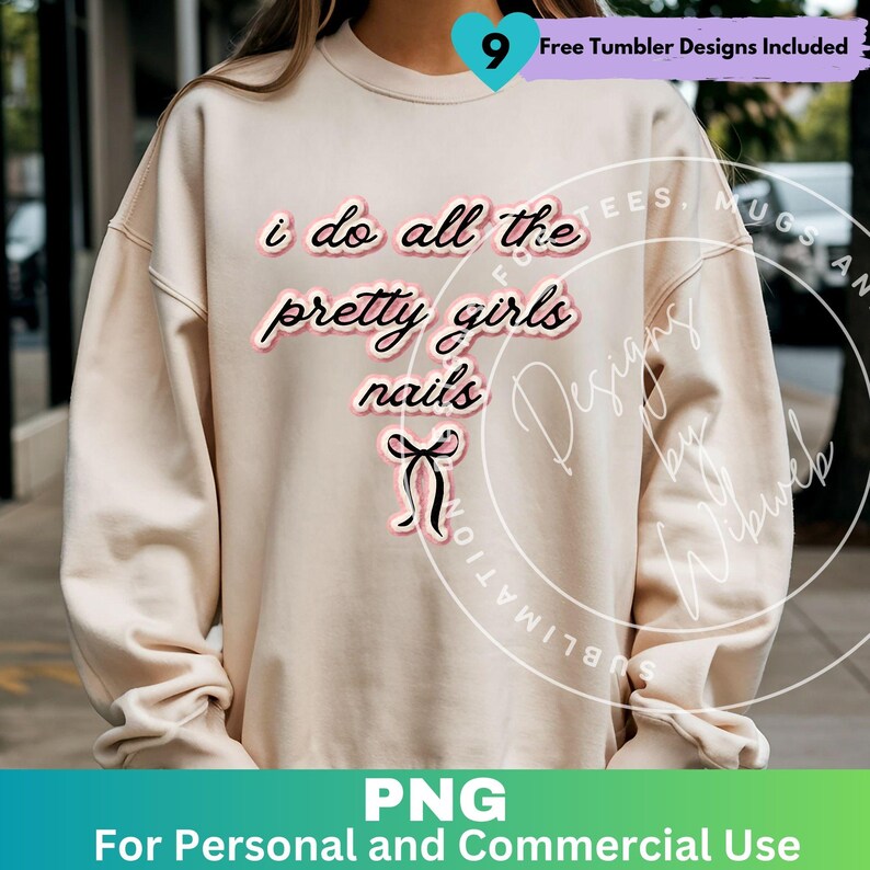 Nail Tech PNG: Pretty Girls Nail Technician Sublimation Shirt Design ...